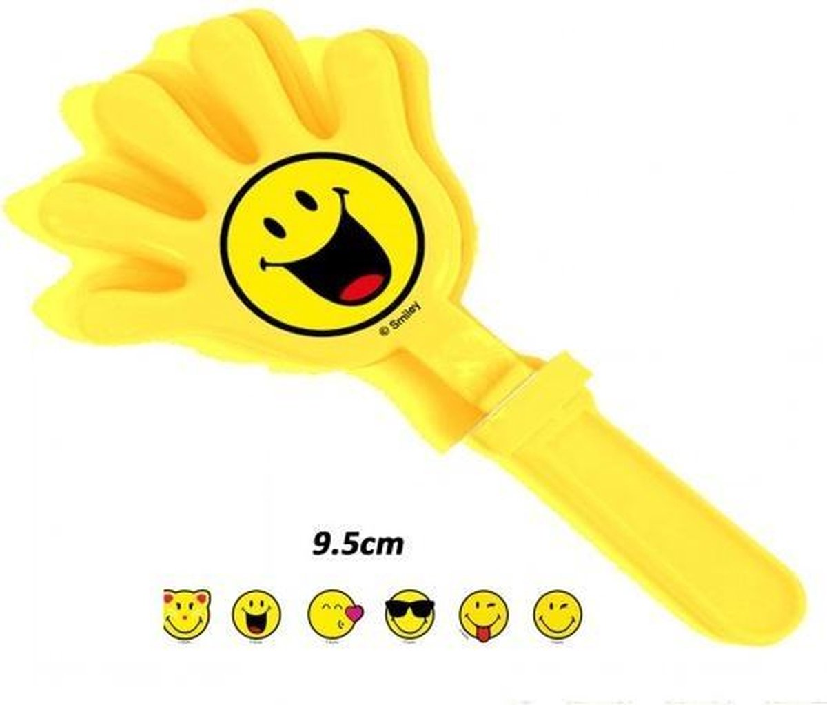 Mini Klaphandje met Smiley | 9,5 cm | Set van 2 Klapperhandjes | bol.com