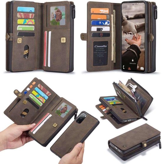 Caseme - Samsung Galaxy S20 FE Luxe - Multi Portemonnee Hoesje - Zwart | bol.com