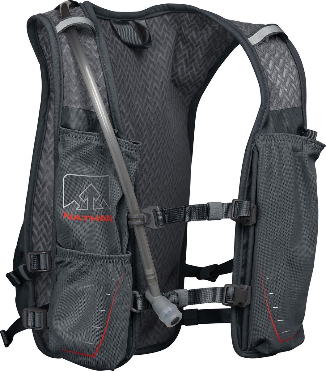 Nathan Trail-Mix 7 L Hydratatie Vest - Antraciet / Rood | Maat: ONE ...