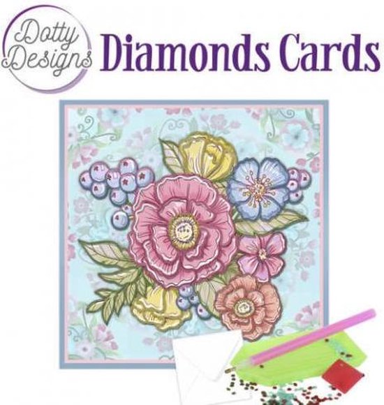 Dotty Designs Diamond Cards - Pastel Flowers | bol.com
