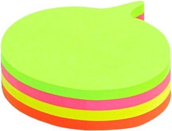 Info Notes Sticky Notes - Tekstballon - Geel, groen, roze, oranje - 200 ...