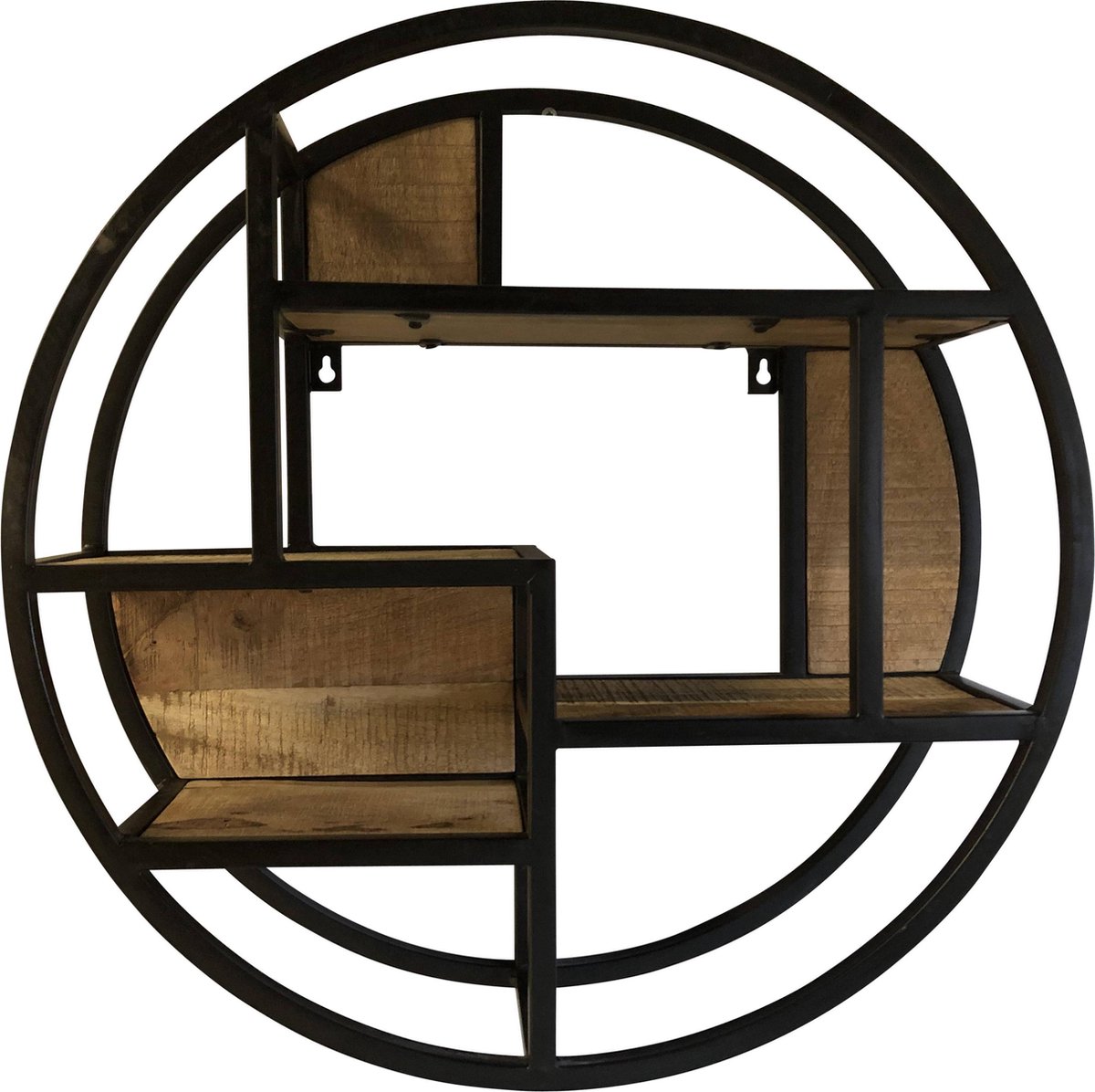 Wandrek | Wandkast - Rond | ø60x17 | Zwart & Mango - ZWARE KWALITEIT ...