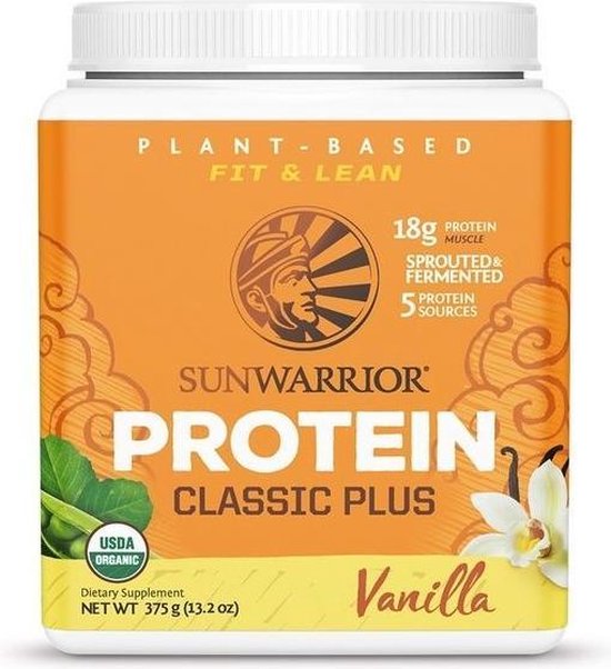 Sunwarrior - Vanille Proteine Poeder classic plus – 375 gram | bol
