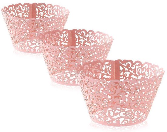 PartyGoodz - 20 Cupcake Wrappers Roze Goud - Cupcake versiering ...