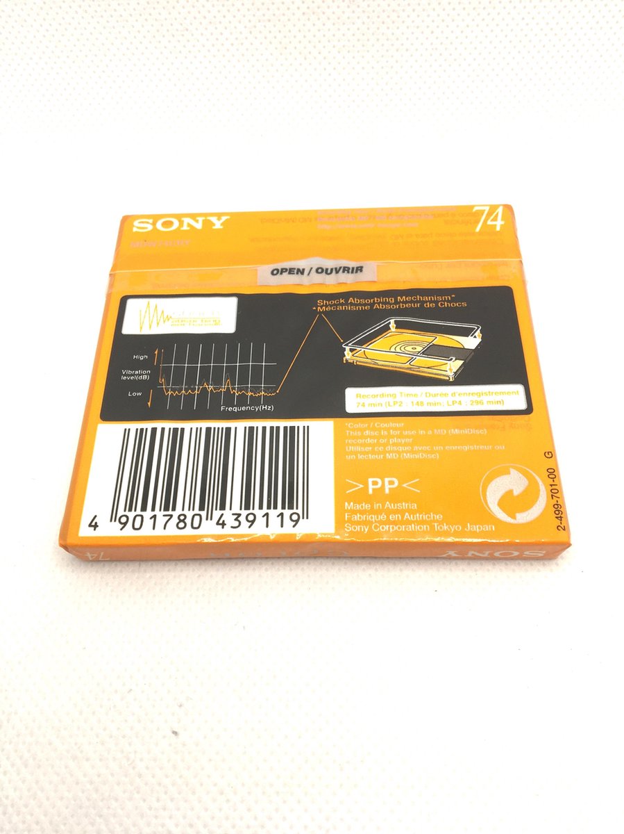 Sony 74 Min Recordable MD Minidisc Color Collection Shock ( Orange ...