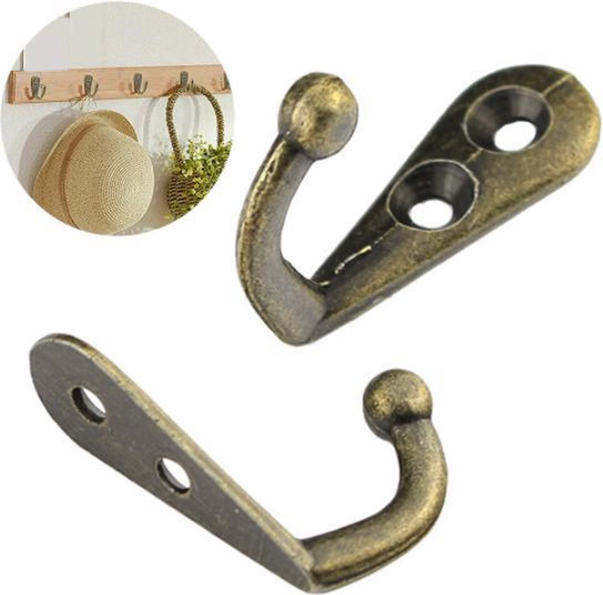 4 Stuks - Ophanghaken - Kapstokhaken - Sleutelhaken - Muurhaken ...