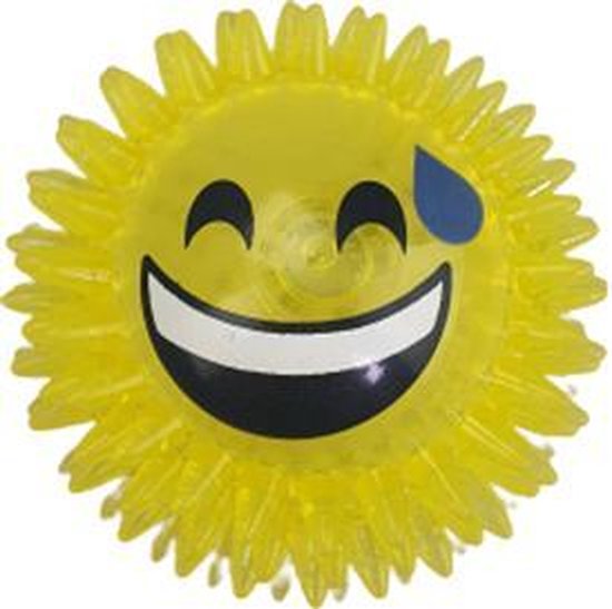 Stuiterbal met smiley gezichtje - Geel - geeft licht | bol