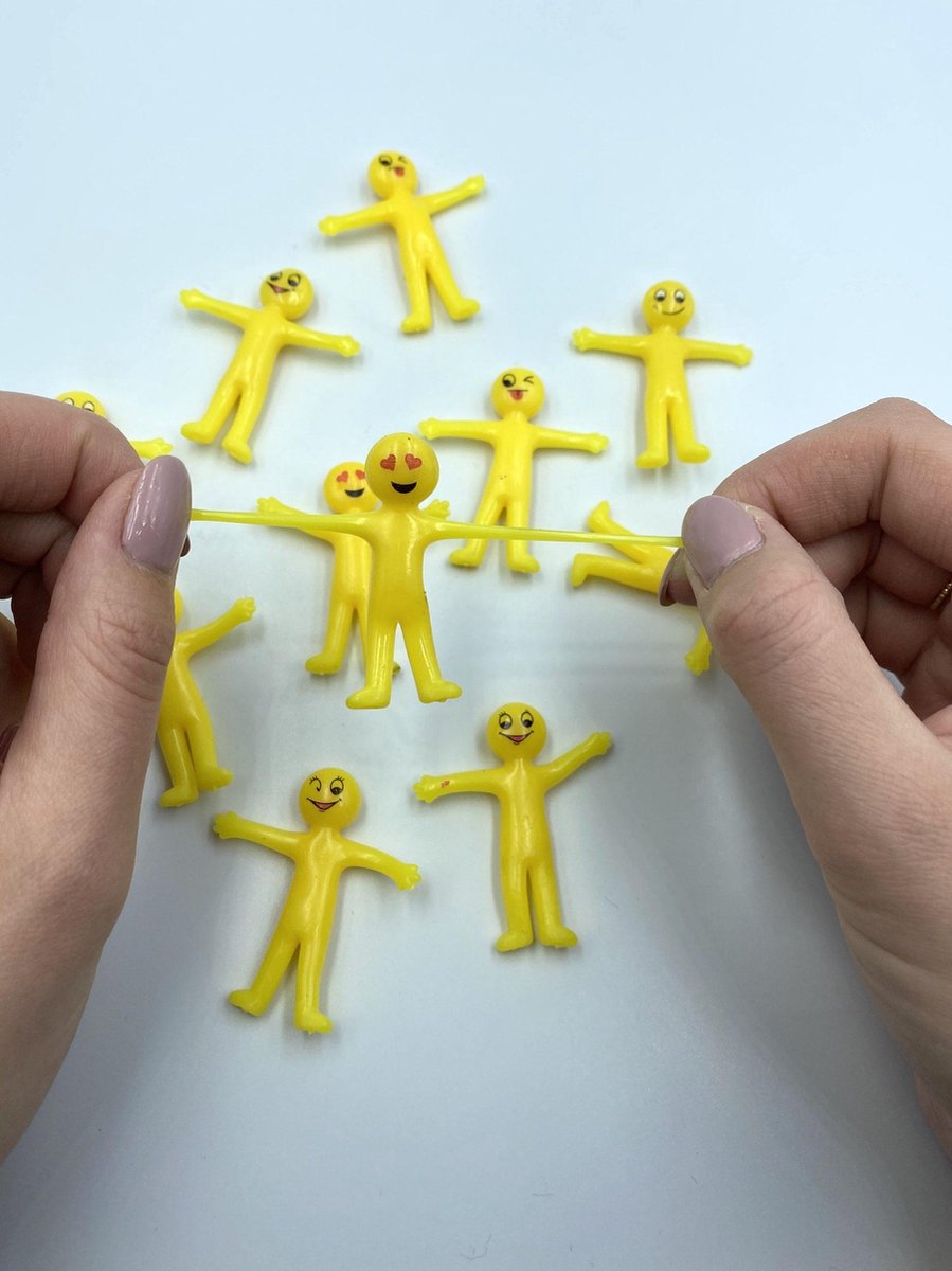 10 stuks uitrekbaar verschillende smiley poppetje (5cm), speelgoed ...