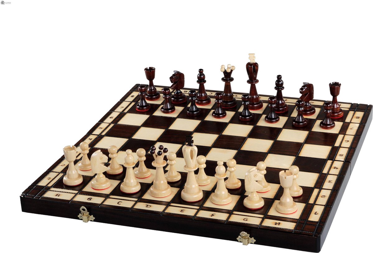Sunrise- Spel 2 in 1 – schaken + dammen – luxe schaakspel schaakbord ...