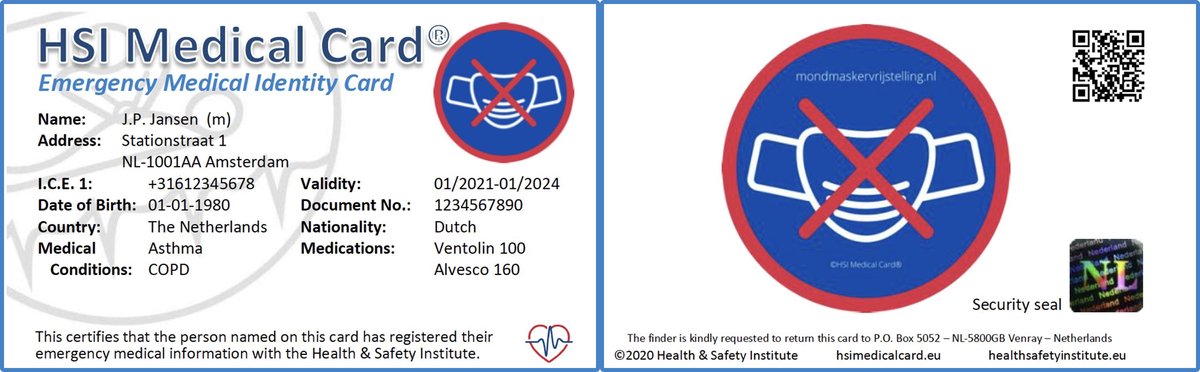 Button Mondmasker Vrijstelling - Mondkapje Vrijstelling - HSI Medical ...