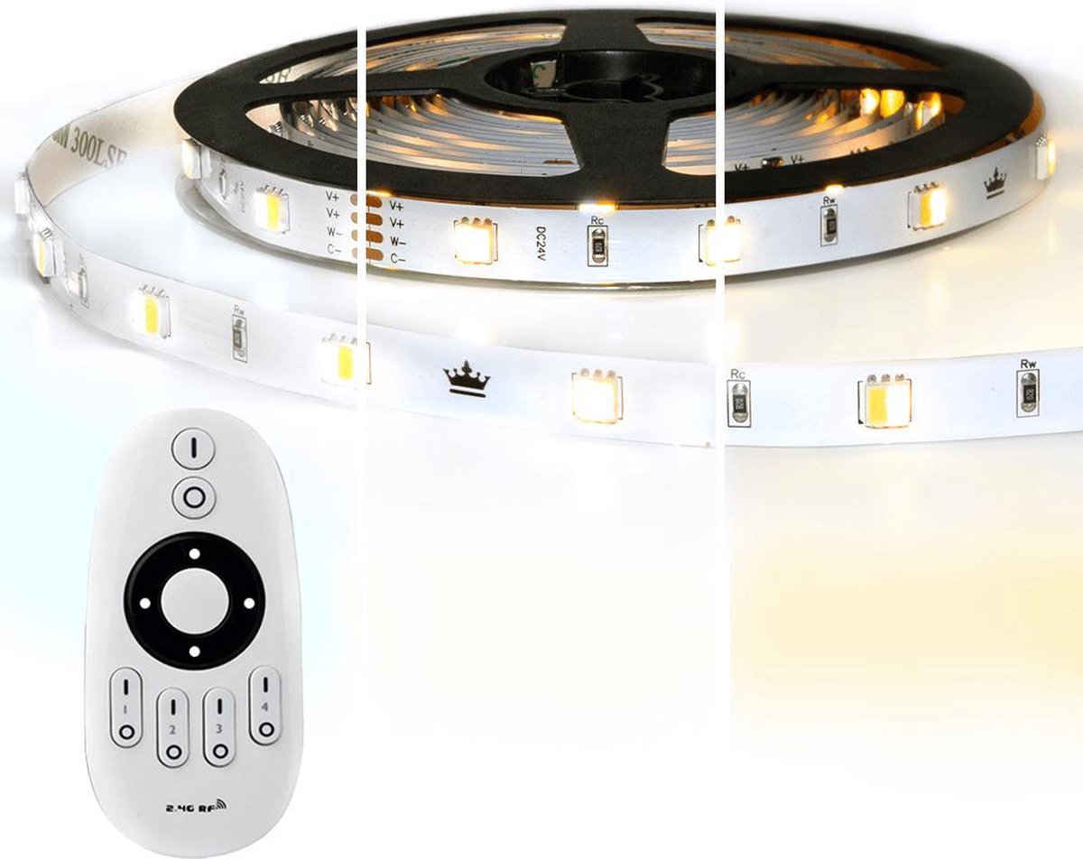 Led strip 2 meter Dual White Basic 30+30 Leds p/m- Complete set | bol.com