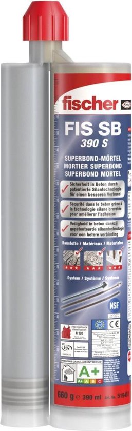 Fischer 519451 FIS SB 390 S Superbond injectiemortel incl. 2 mentuiten - 390 ml | bol