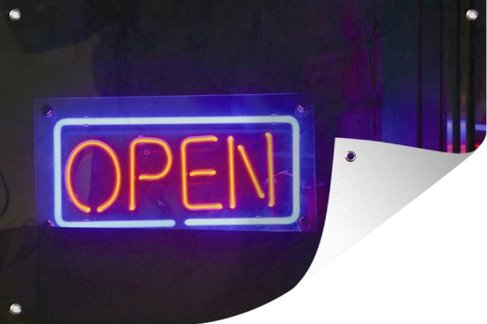 Muurdecoratie Een open bord met neon kleuren - 180x120 cm - Tuinposter ...