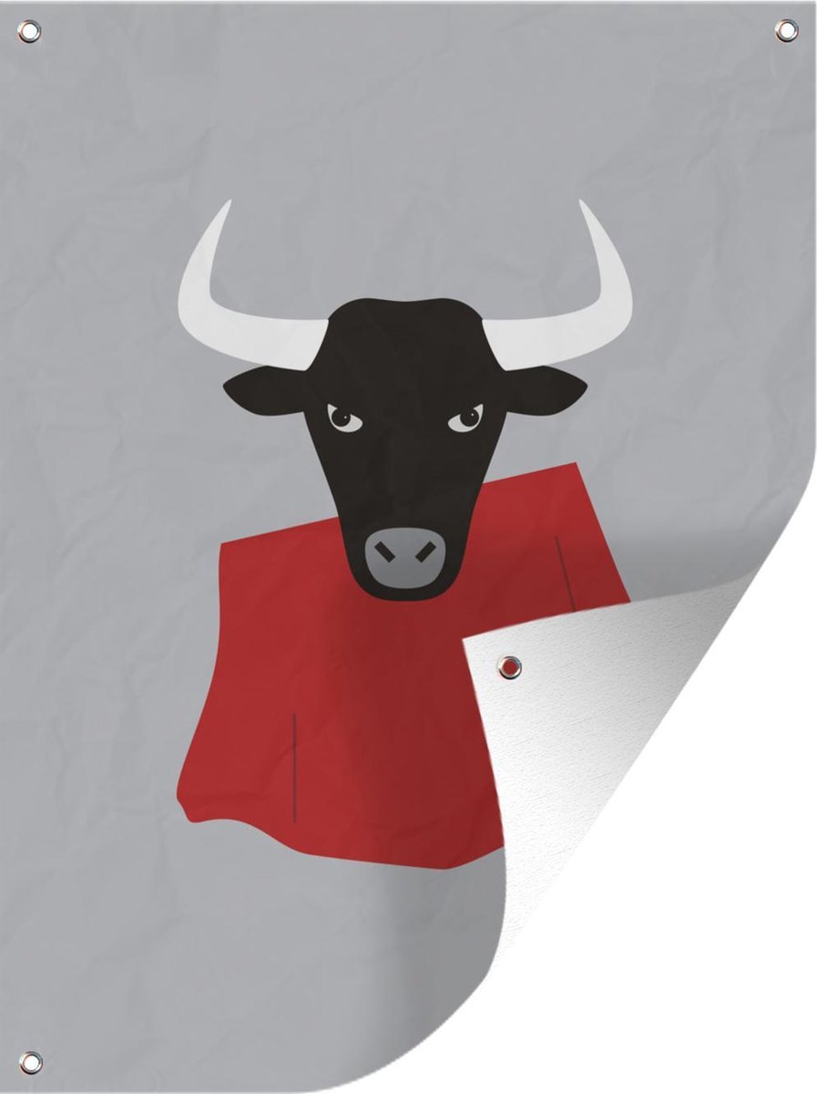 Tuin decoratie een rode lap op een stier - 30x40 cm - Tuindoek | bol.com