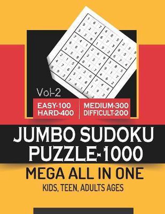 JUMBO SUDOKU PUZZLE-1000 MEGA ALL IN ONE Vol-2, Delight Publication ...
