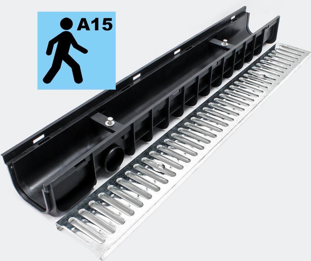 Afvoergoot 1m afdekrooster tot 1,5 ton gegalvaniseerd; Waterafvoer ...