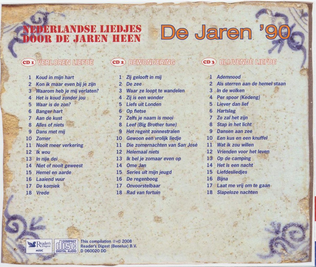 NEDERLANDSE LIEDJES DOOR DE JAREN HEEN - De jaren '90, Diversen | CD ...