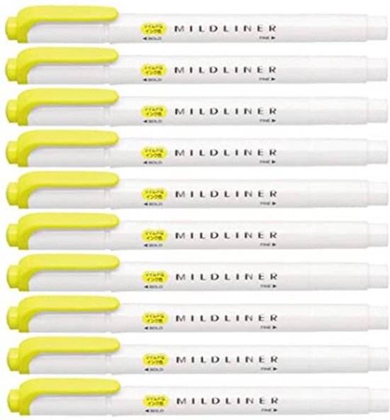 Zebra Mildliner Double-Sided Highlighter - Fine / Bold – Mild Lemon ...