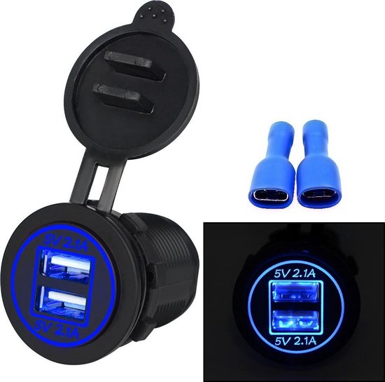 Universele autolader 2-poorts stopcontact Power Dual USB-oplader 5V 4 ...