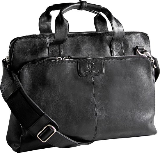 Laptoptas leer - zwart - met Ipad vak - Torino - Raw leathers | bol.com