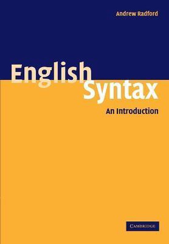 English Syntax Theory And Description | 9780521542753 | Andrew Radford ...