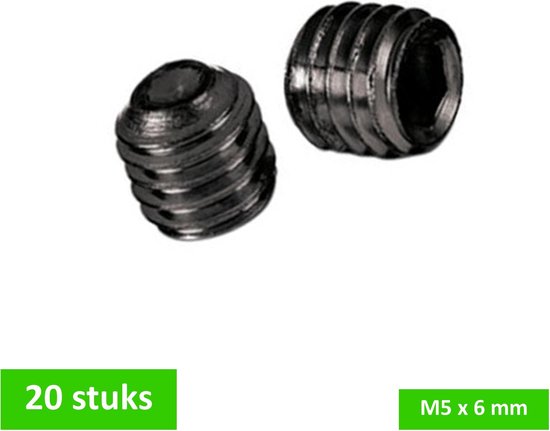 TQ4U borgbout - stelschroef - M5 x 6 mm - inbus - conische kop - zwart ...