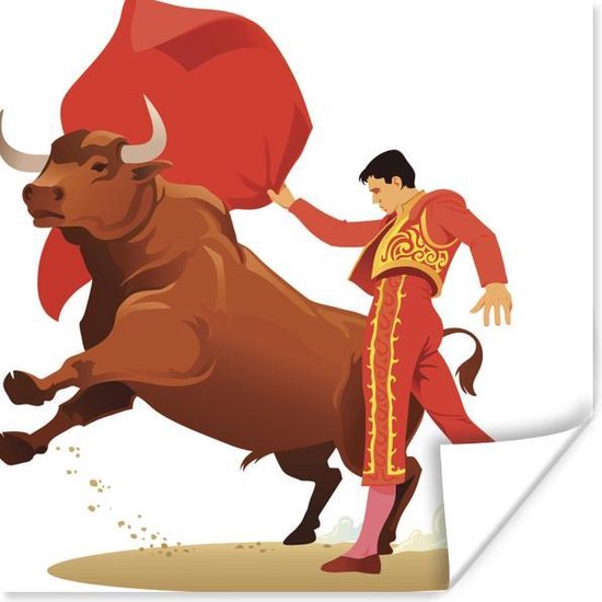 Une illustration d'un poster de torero 100x100 cm - Tirage photo sur ...