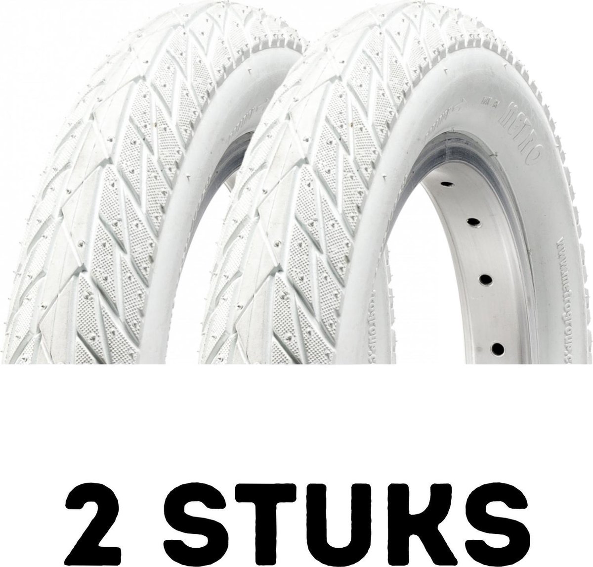 Fietsband - Buitenband - Set van 2 - Ortem Galaxy 12 x 2.00 (50-203) wit | bol.com