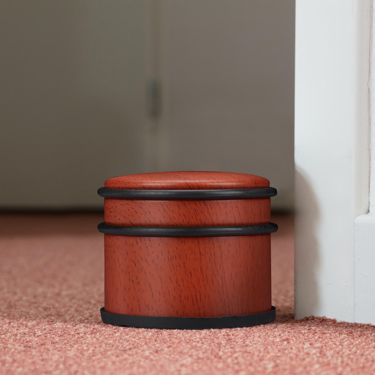 Relaxdays 2x deurstopper binnen - 8 cm hoog - deurvastzetter - houtlook ...