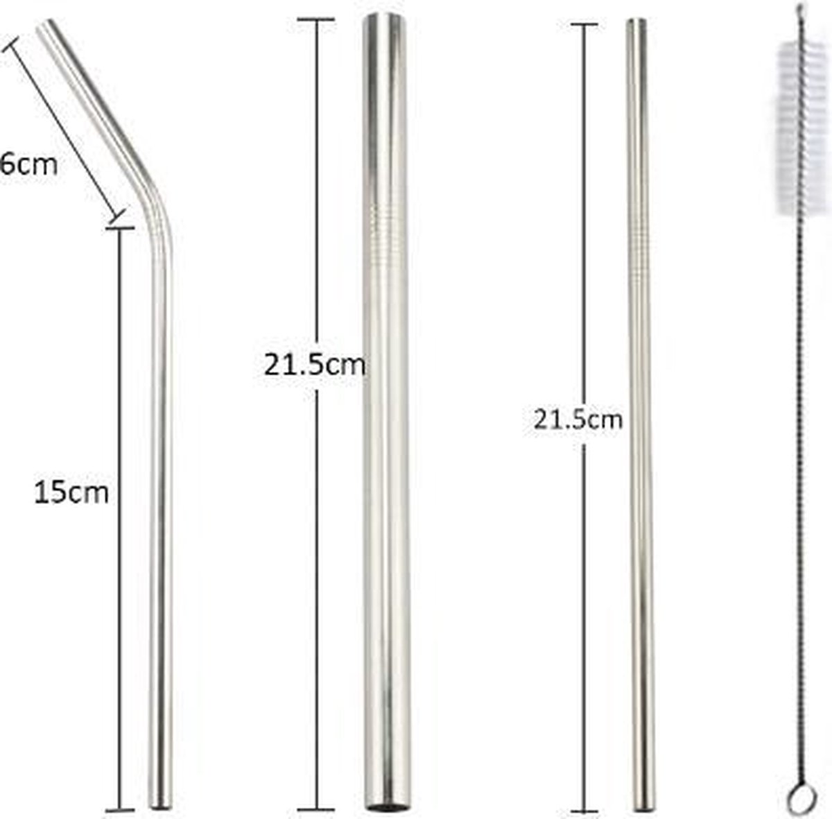 Allesvoordeliger Herbruikbare rietjes RVS - 11 delige set | bol
