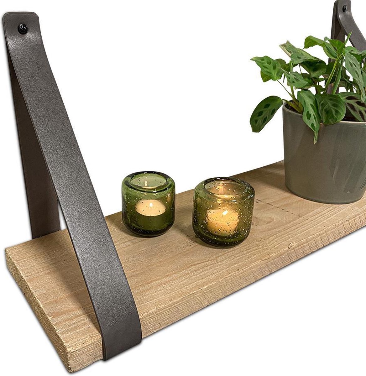 Leren plankdragers - Grijs - 6 stuks - PU lederen planken dragers ...