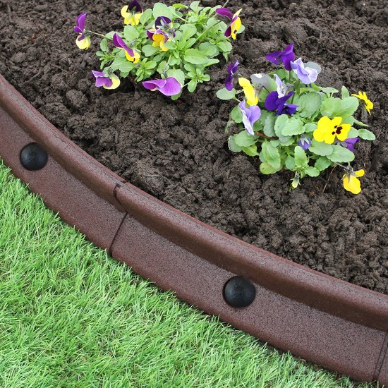 Flexibele Borderrand tuin - Bruin - Set: 50 x 1.2 meter (120 x 8.1 x 8. ...