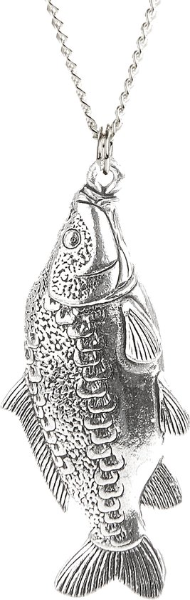 Hanger Spiegelkarper + Ketting Zilver 45 cm (Dames) Vishanger ...