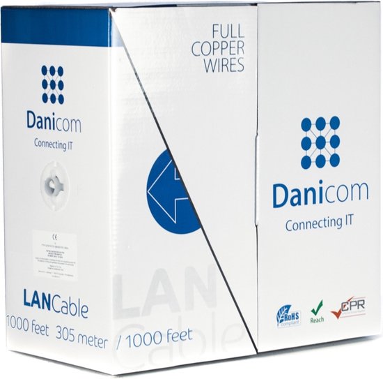 DANICOM CAT5E FTP 305 meter internetkabel op rol soepel - PVC (Fca) - netwerkkabel | bol.com
