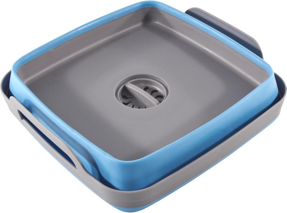 Afwasbak Opbvouwbaar - Met Stop - 30.5x30x20cm - Blauw/Grijs - 10 L ...