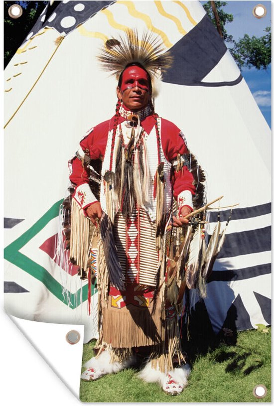 Tuindecoratie Een indiaan voor een tipi - 40x60 cm - Tuinposter ...