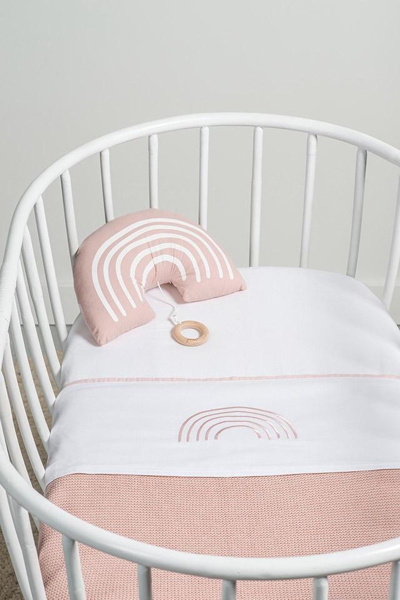 Jollein Baby Laken Wieg 75x100cm Rainbow - Blush Pink | bol.com