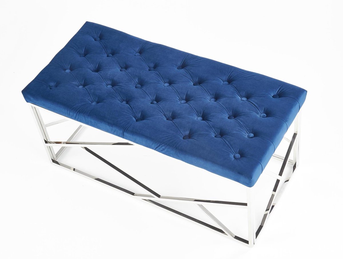 Bankje – Bank – Halbankje – Fluweel – Velvet – Staal – Chrome ...