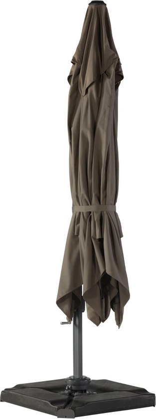 Exotan Roma zweef parasol vierkant polyester dark taupe tilt system ...