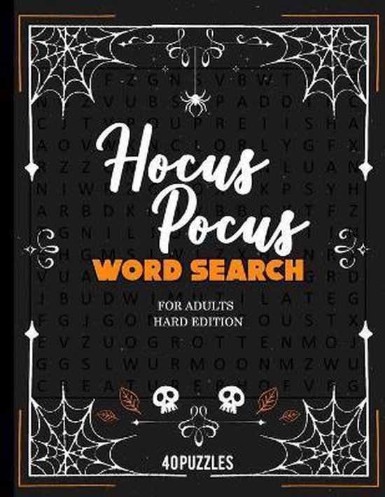 Gifts Ideas for Fall- Hocus Pocus Word Search For Adults Hard Edition ...