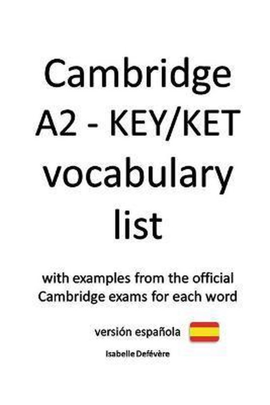 Edición- Cambridge A2 - KEY/KET vocabulary list (versión española ...