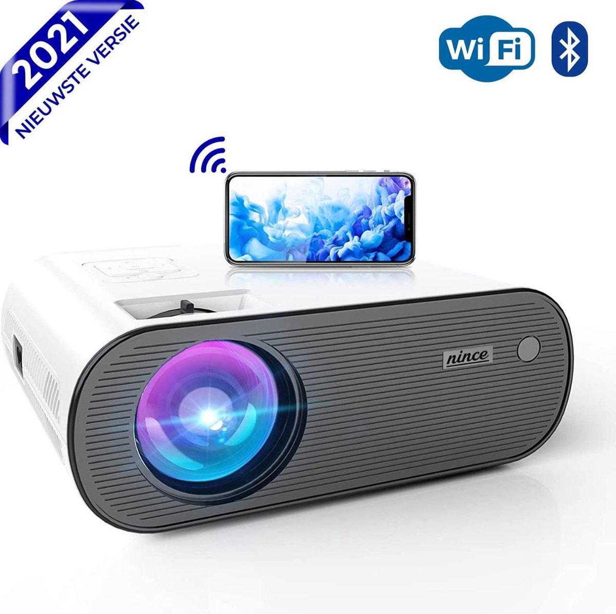 Nince Beamer C10 2021 Model - Input tot Full HD - 7000 Lumen - Streamen ...