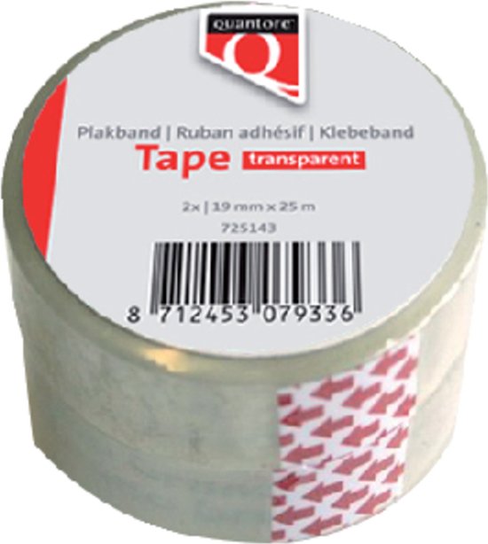 Plakband Quantore 19mmx25m transparant | bol