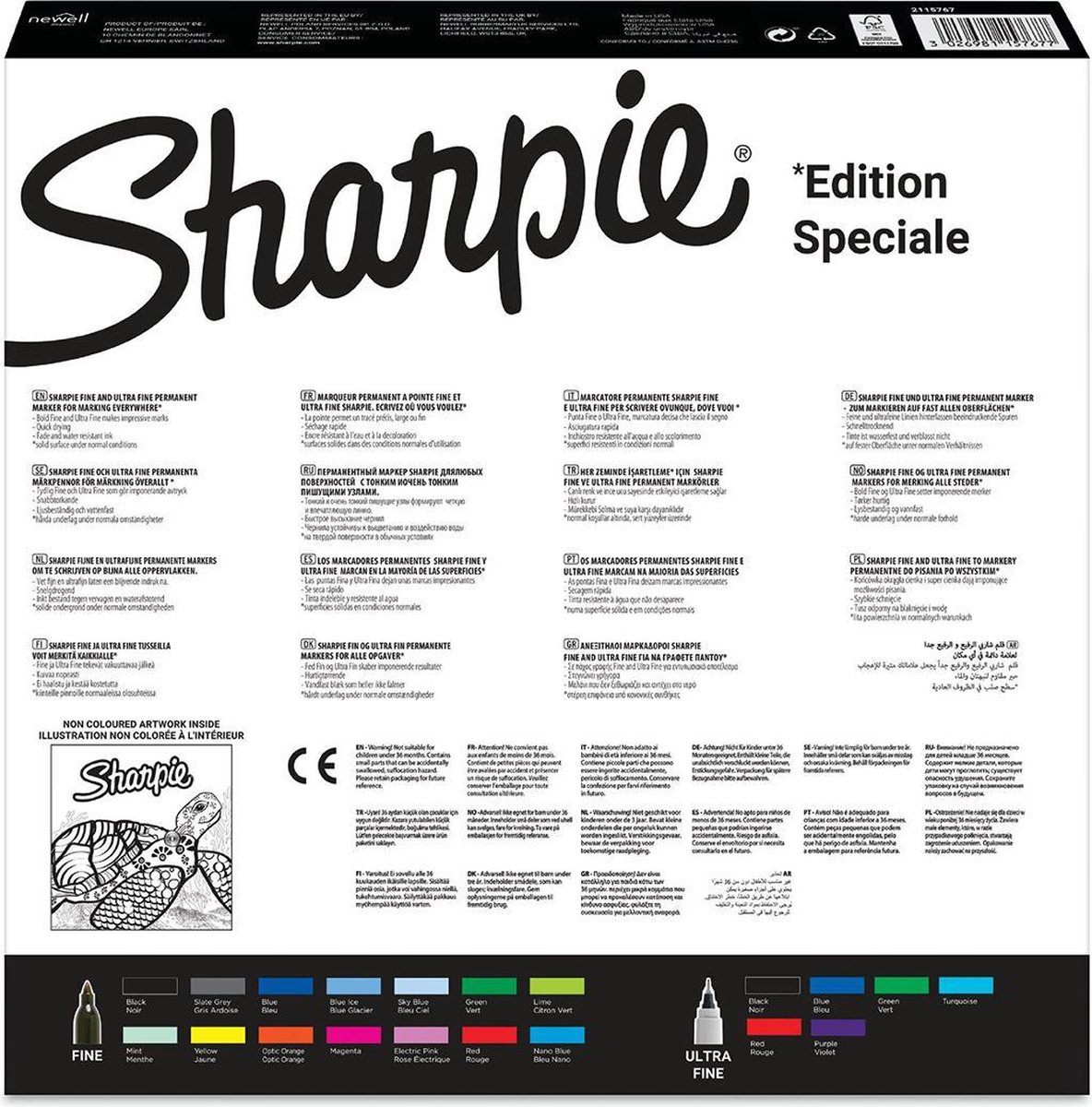 Stylo feutre Sharpie Fun Turtle Special Edition Boîte de 20 pièces ...