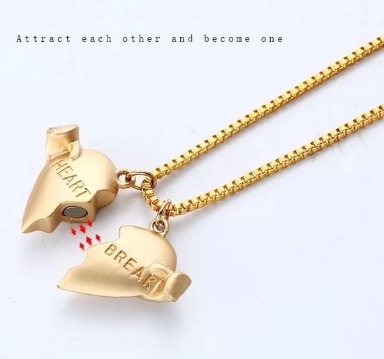 Magnetische Hartjes Ketting Heart Break | Set Magneten / Magneet ...