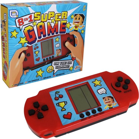 Grafix Spelcomputer 8-in-1 Supergame Junior Rood | bol