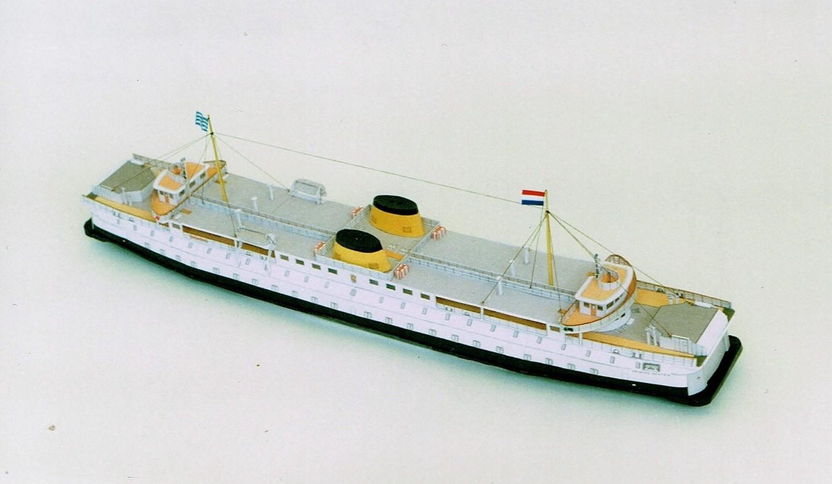 modelbouw, bouwplaat van de PSD veerboot Prinses Beatrix, schaal 1/200 ...