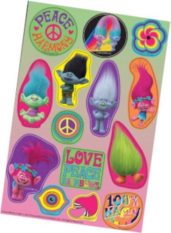 Dreamworks Stickers Trolls Junior Papier Roze/groen | bol.com