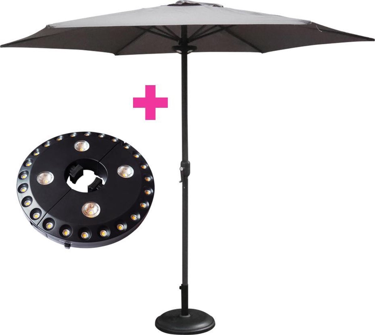 Parasol Ø 300 cm + LED Verlichting | bol.com