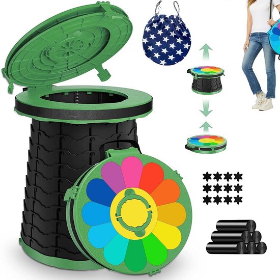 Opvouwbaar Camping Toilet – Draagbaar Mobiel Toilet voor Buiten, Camper ...
